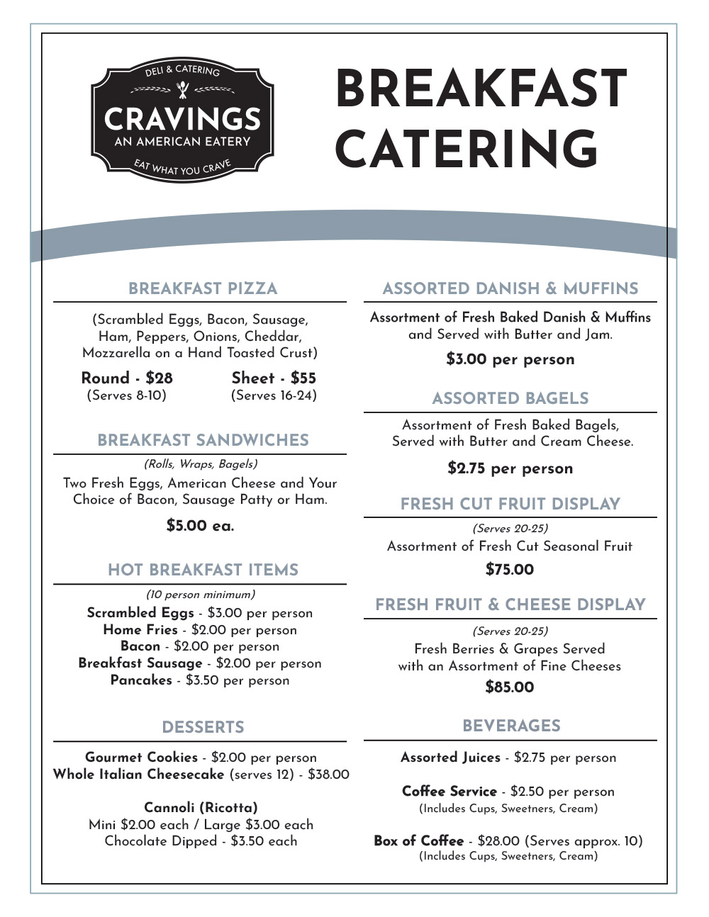 Breakfast Catering - Cravings